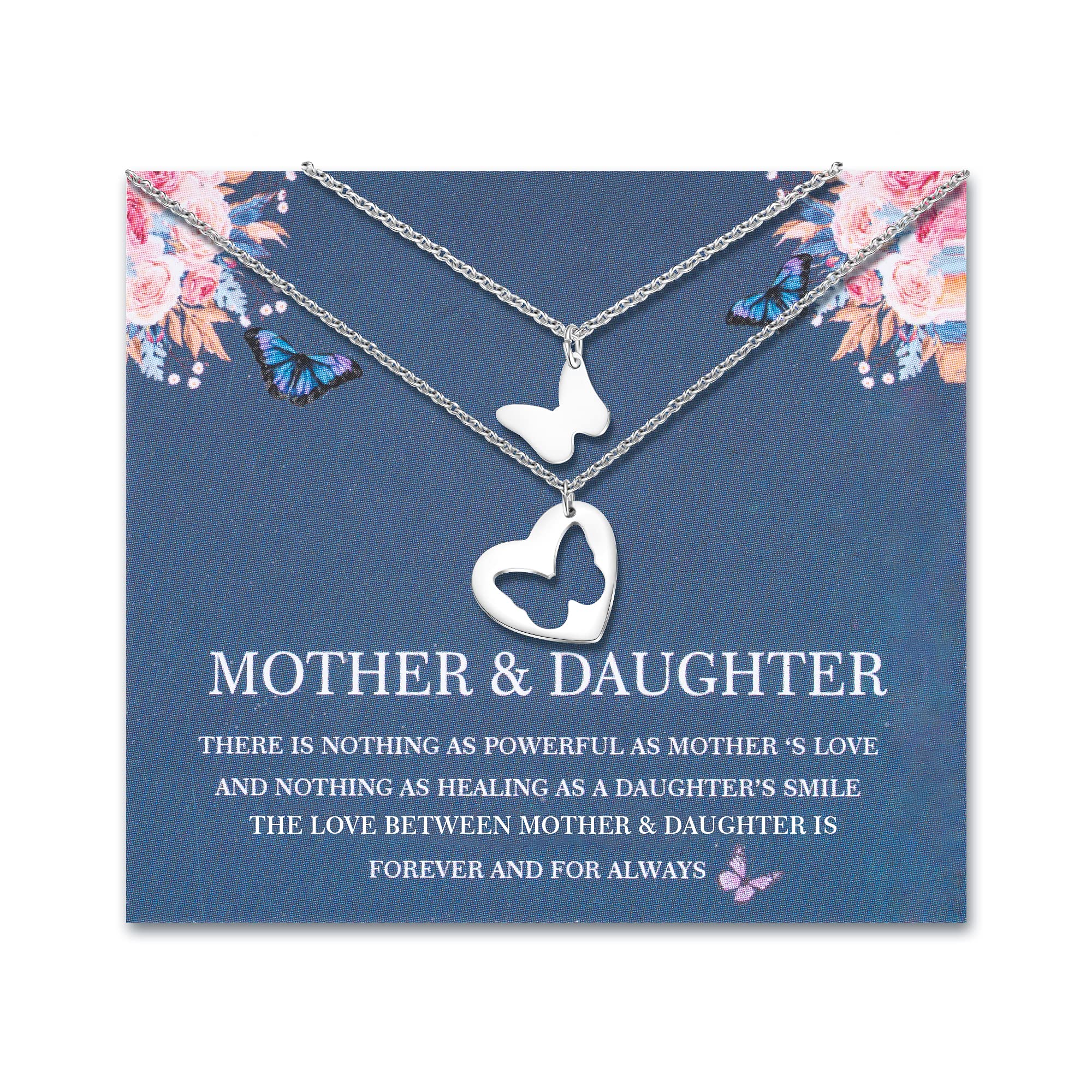 Tarsus Mothers Day Gifts Mom Mother Daughter Necklace Butterfly Matching 2 Necklaces Mommy and Me Christmas Jewelry Gift for Mom Daughter