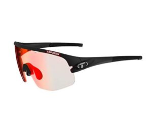 tifosi optics sledge lite sunglasses (matte black, clarion red fototec)