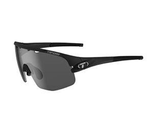 tifosi optics sledge lite sunglasses (matte black, smoke/ac red/clear)