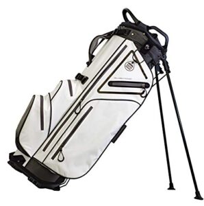 club champ waterproof stand golf bag, white/black (jr989)