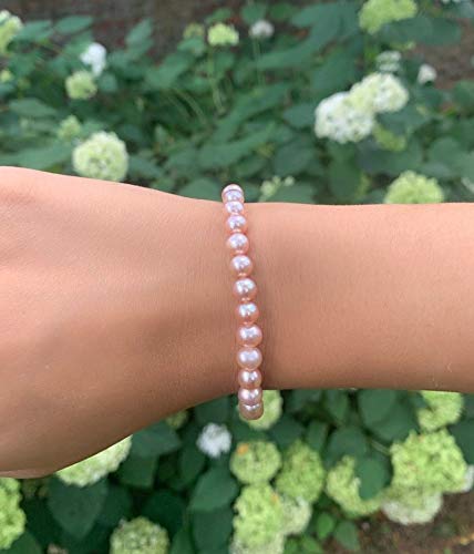 Freshwater Cultured Pearls 8inch Classic Stretch Strand Pearls Bracelet Jewelry for Women and Girls (Choice of Size and Colors) (white, 8.0-8.5mm)