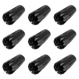 ruzzut black rubber diamond trekking pole tip protectors, hiking pole replacement tips for trekking poles, fits most standard hiking poles - shock absorbing, adds grip and traction (9 pcs bullet tips)