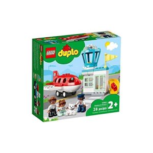 lego duplo town airplane & airport 10961 building toy; imaginative playset for kids; great, fun gift for toddlers; new 2021 (28 pieces),multicolor,one size