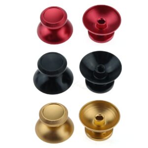 vizgiz 3 pair joystick caps replacement aluminum alloy metal mushroom cap cover analog thumb grip stick cover thumbstick repair rocker diy for xbox one ps4 pro slim dualshock 4 controller