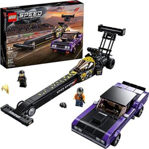 lego speed champions mopar dodge//srt top fuel dragster and 1970 dodge challenger t/a 76904 building toy; new 2021 (627 pieces)