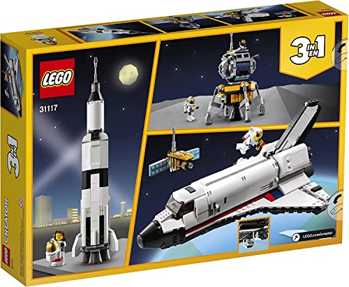 LEGO Creator 3in1 Space Shuttle Adventure 31117 Building Kit; Cool Toys for Kids Who Love Rockets and Creative Fun; New 2021 (486 Pieces)