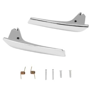 interior door handle set, compatible with 2007-2014 chevy silverado tahoe avalanche cadillac escalade gmc yukon, chrome front inside left driver & right passenger side | replaces# 81195, 15935954