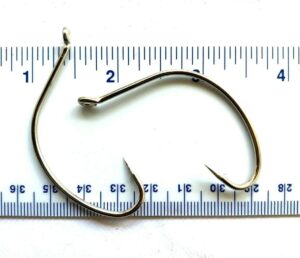 100 gerry's tackle 2x strong nickel wide gap hollow point kahle hooks size 7/0