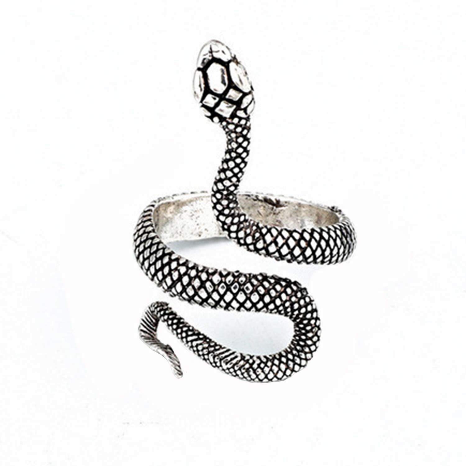 choice of all Snake Ring for Women Animal Punk Vintage Rings Adjustable Silver Snake Rings (Silver Snake Ring)