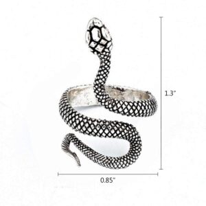 choice of all Snake Ring for Women Animal Punk Vintage Rings Adjustable Silver Snake Rings (Silver Snake Ring)