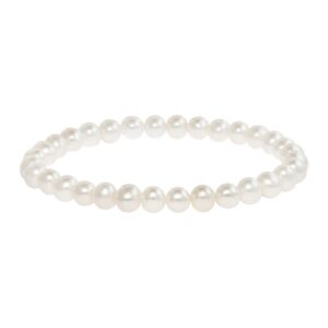 Freshwater Cultured Pearls 8inch Classic Stretch Strand Pearls Bracelet Jewelry for Women and Girls (Choice of Size and Colors) (white, 8.0-8.5mm)