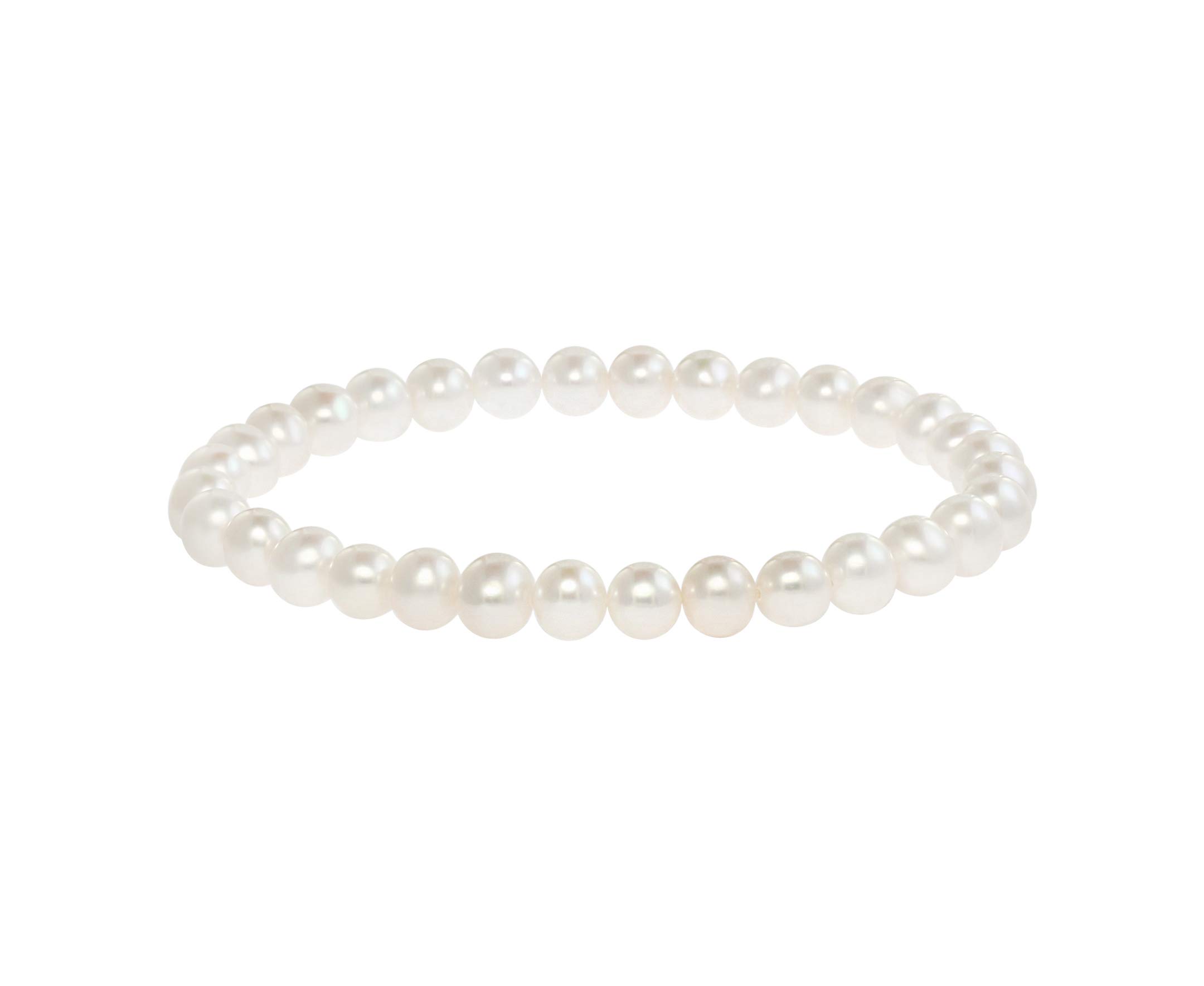 Freshwater Cultured Pearls 8inch Classic Stretch Strand Pearls Bracelet Jewelry for Women and Girls (Choice of Size and Colors) (white, 8.0-8.5mm)