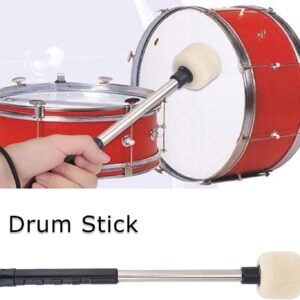 Jiayouy A Pair of Bass Drum Mallets Timpani Mallet Felt Mallets Sticks with Stainless Steel Handle Percussion Marching Band Accessory Length 320cm/12.6Inch