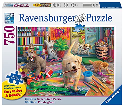 Ravensburger Cute Crafters - Large Format Jigsaw Puzzle for All Ages | 750 Unique Pieces | Softclick Technology for Perfect Fit | FSC Certified | Ideal for Brain Game & Educational Fun