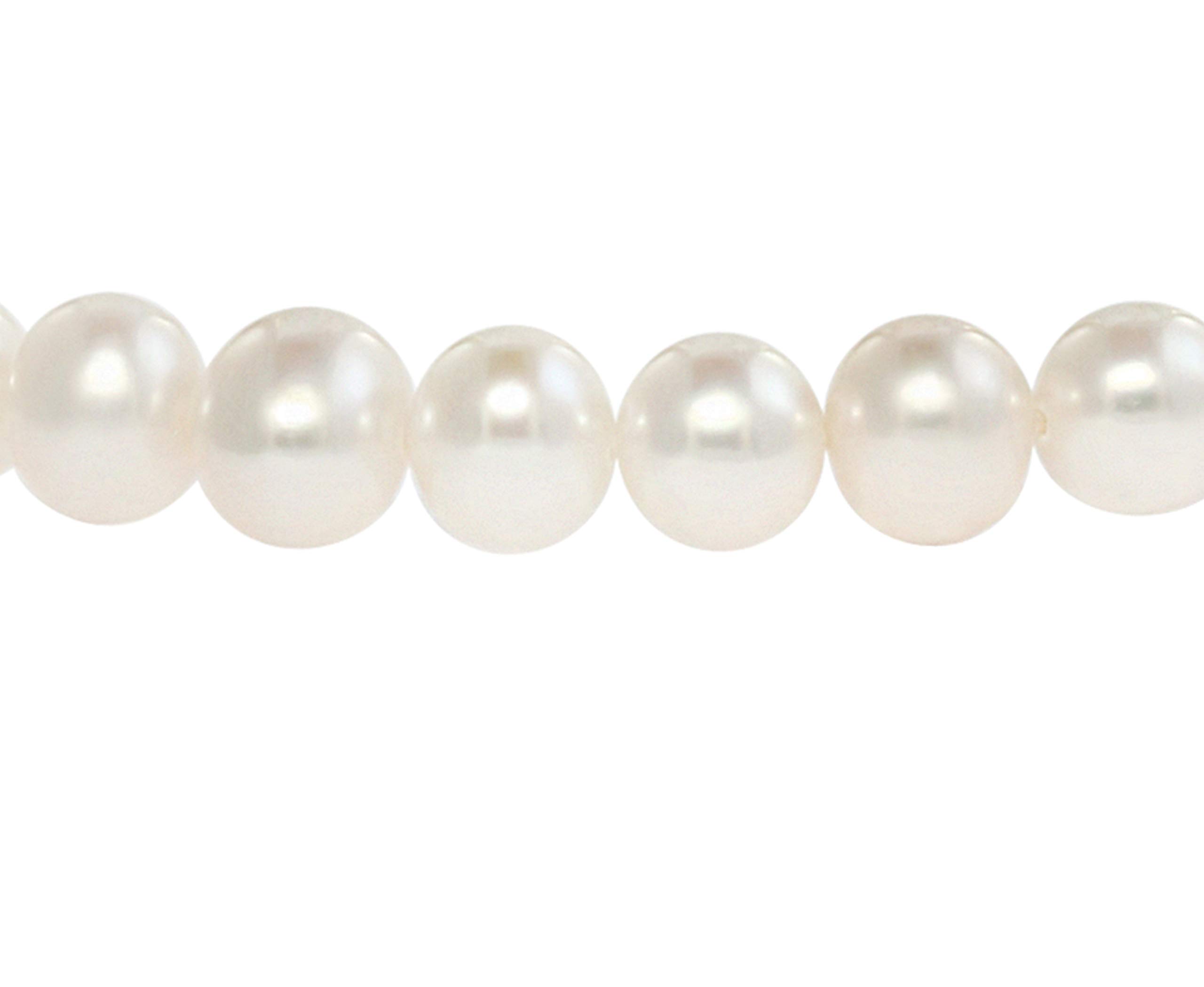 Freshwater Cultured Pearls 8inch Classic Stretch Strand Pearls Bracelet Jewelry for Women and Girls (Choice of Size and Colors) (white, 8.0-8.5mm)