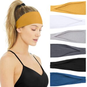 huachi women's headbands non slip fashion workout yoga exercise headbands for women's hair sweat wicking summer hair accessories elastic hair bands