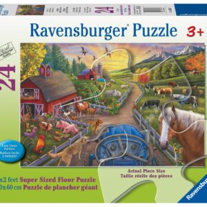 Ravensburger My First Farm 24 Piece Giant Floor Jigsaw Puzzle for Kids - 03076 - Every Piece is Unique, Pieces Fit Together Perfectly