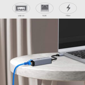 USB to Ethernet Adapter, Vilcome USB 3.0 to 100/1000 Gigabit Ethernet LAN Network Adapter, Driver Free RJ45 Internet Adapter Compatible with MacBook Surface Pro Laptop PC