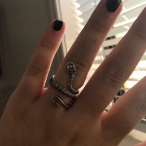 choice of all Snake Ring for Women Animal Punk Vintage Rings Adjustable Silver Snake Rings (Silver Snake Ring)