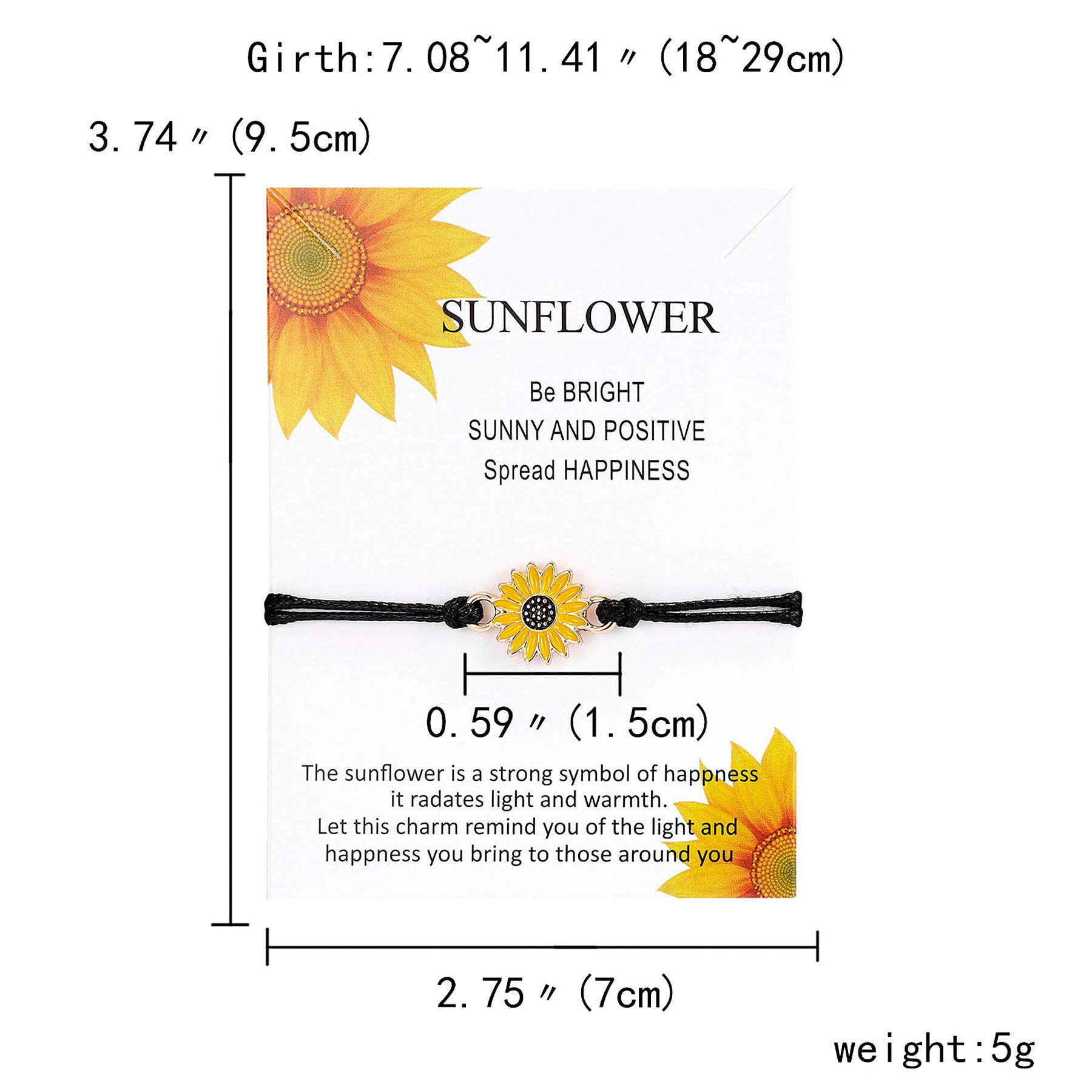 iDIMSON Sunflower Bracelet Pinky Promise Friendship Adjustable Bracelet Sunflower Best Gifts for Best Friends Couple Family (1PCS)