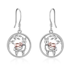 onefinity sloth llama gifts sterling silver sloth llama dangle drop earrings for women jewelry gifts