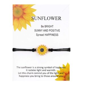 idimson sunflower bracelet pinky promise friendship adjustable bracelet sunflower best gifts for best friends couple family (1pcs)