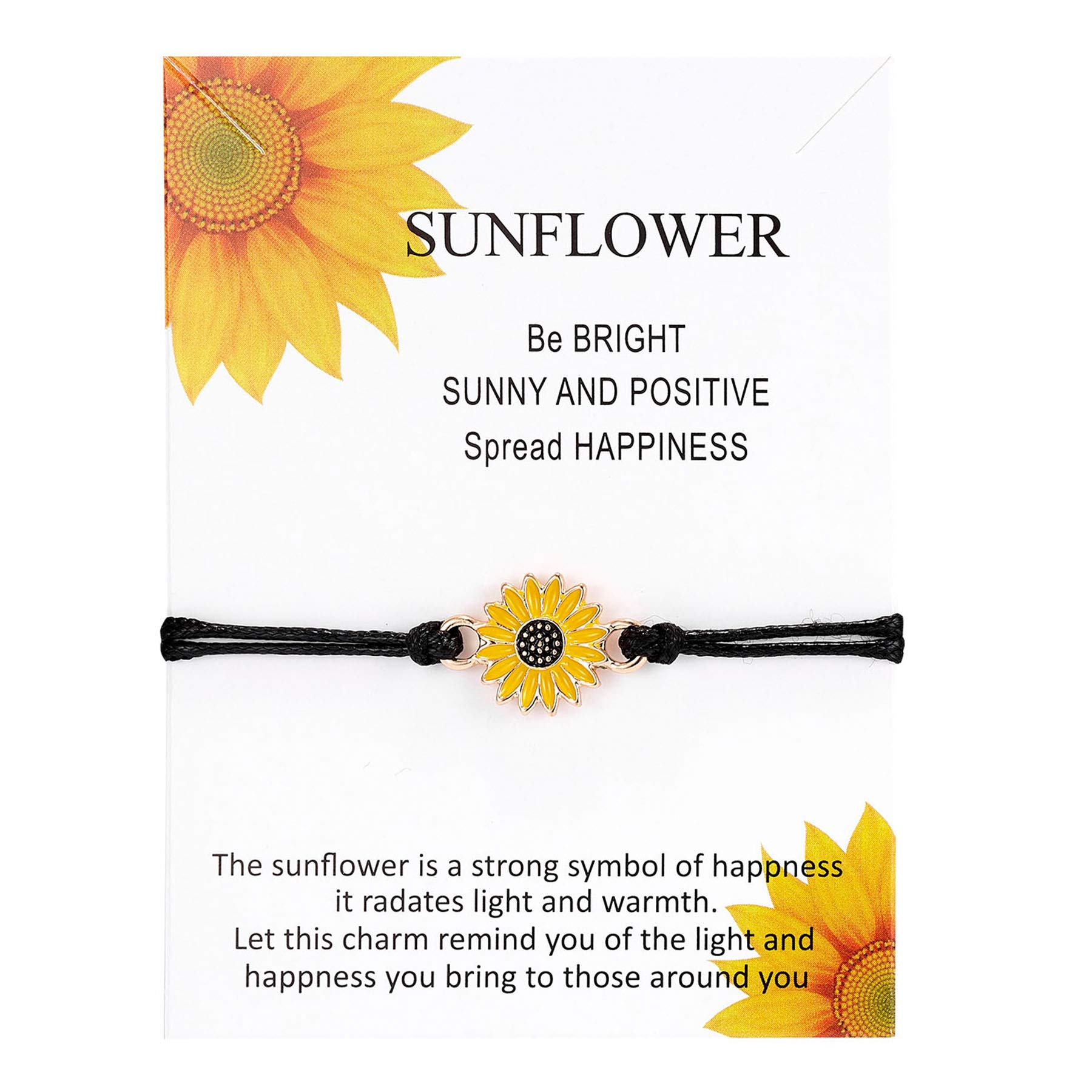 iDIMSON Sunflower Bracelet Pinky Promise Friendship Adjustable Bracelet Sunflower Best Gifts for Best Friends Couple Family (1PCS)