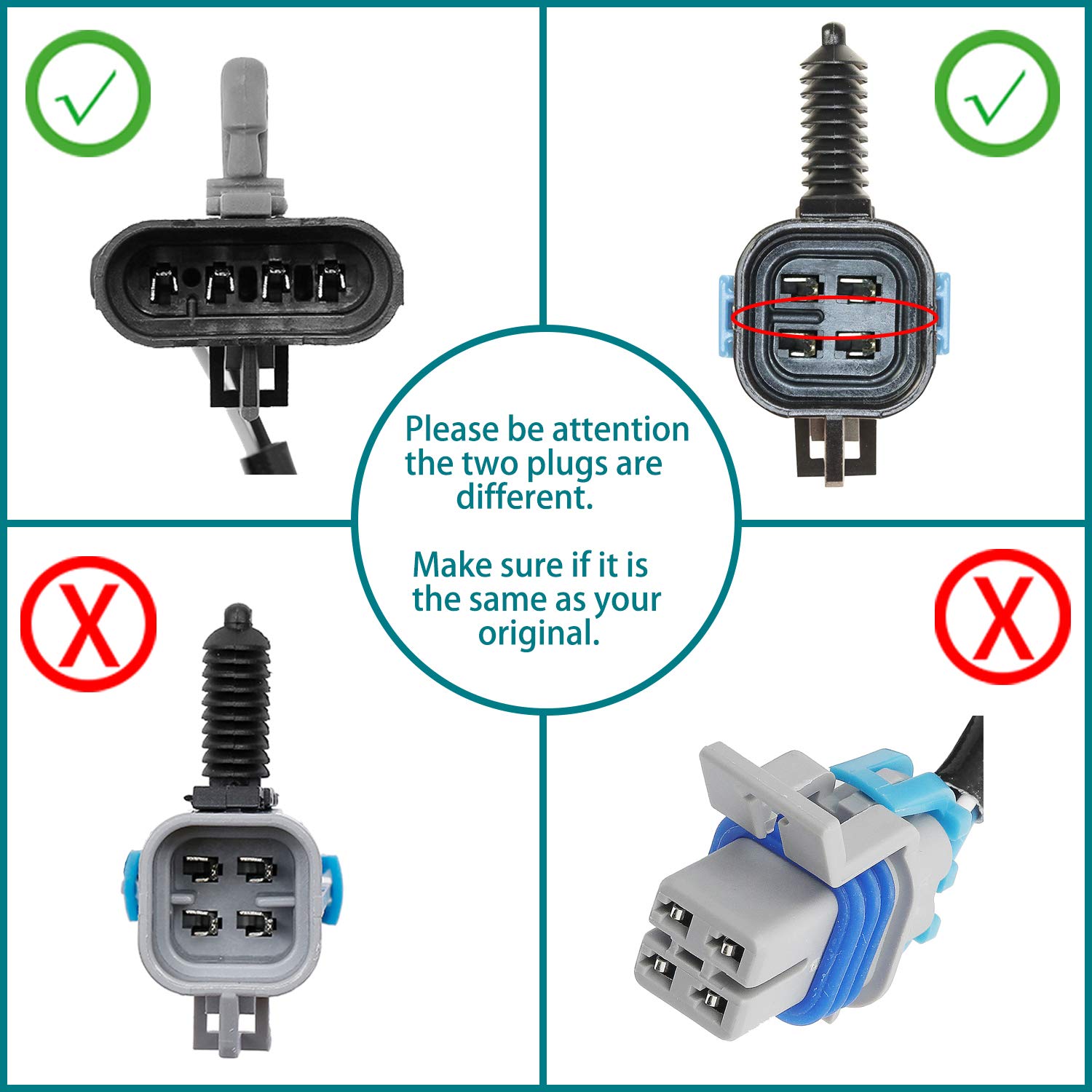 O2 Oxygen Sensor Upstream Downstream 4Pcs Compatible with Chevy Suburban GMC Sierra & More Replaces# 234-4012, 234-4018