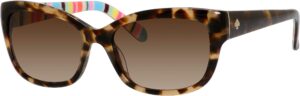 kate spade new york johanna/s xnz 53mm camel tortoise tripe/brown gradient rectangular sunglasses for women + bundle with designer iwear eyewear kit