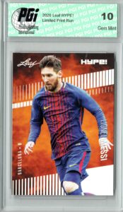 lionel messi 2020 leaf hype! #46 only 5000 made barcelona card pgi 10