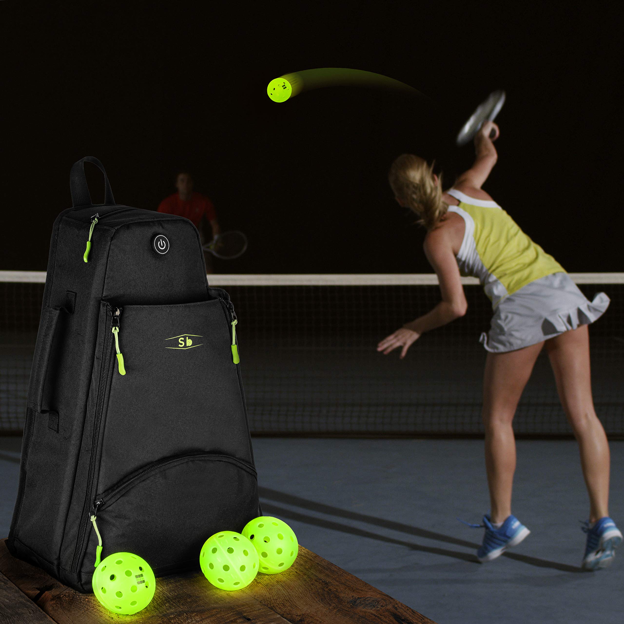 Shadow Ball Glow in The Dark Pickleballs, 4 Pack Pickleballs, Pickleball Outdoor Balls, USAPA Standard Pickle Balls, Charging Flashlight Included