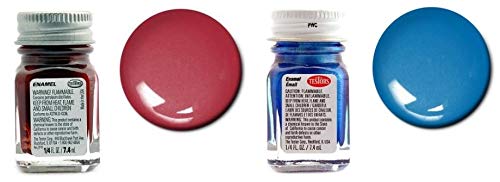 Make Your Day Testors Metallic Enamel Paint Variety with Thinner, 1/4 fl oz (Pack of 8) Paintbrushes