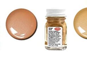 Make Your Day Testors Metallic Enamel Paint Variety with Thinner, 1/4 fl oz (Pack of 8) Paintbrushes