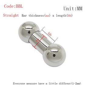 ACECHANNEL 3mm to 10mm Thickness 316L Stainless Steel Body Piercing Straight Barbell Ball genital Piercing Body Jewelry Piercing Body (BBL 07mm x 10mm)