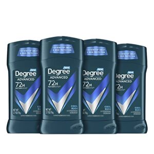 degree men advanced protection antiperspirant deodorant cool rush 4 count 72-hour sweat and odor protection antiperspirant for men with motionsense technology 2.7 oz