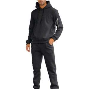 Insenver Men’s Sweatsuits Set 2 Piece Hoodie Outfit Jogging Tracksuits for Men Casual Athletic Long Sleeve Pullover Suit Set