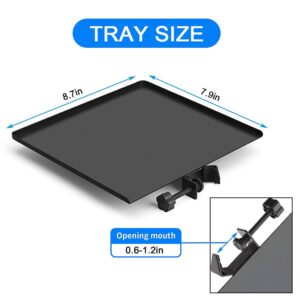 ZBY Microphone Stand Tray, Clamp-On Rack Tray,Music Stand for Music Sheet,Clamp Compatible with Most Microphones Stands for Live Streaming,Karaoke, Recording, size:7.9x8.7in (Stand NOT Included)