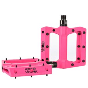 catazer mountain bike pedals mtb pedals bmx pedals nylon fiber non-slip bicycle pedals clycling pedals (pink)