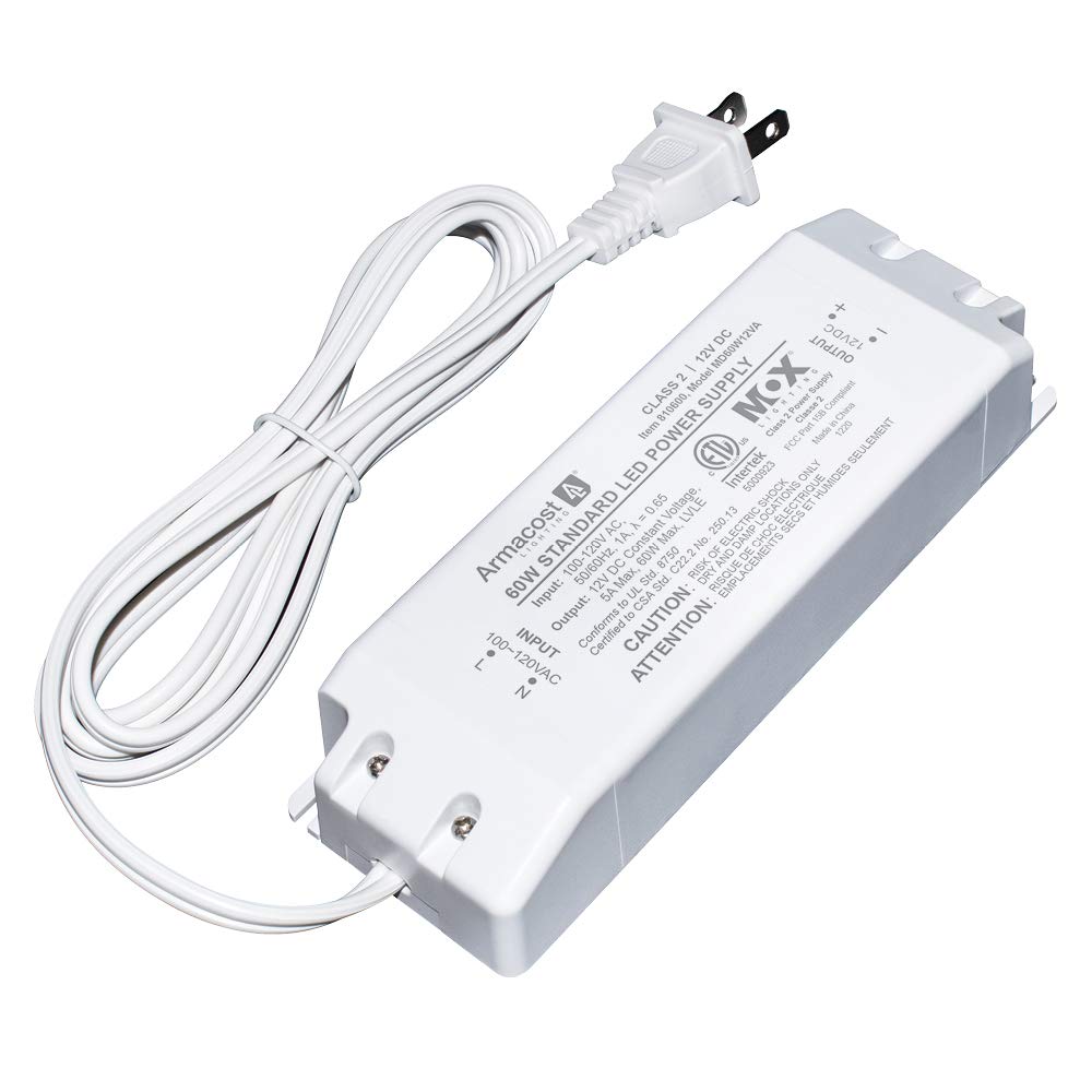 Armacost Lighting 810600 12 Volt LED Power Supply, 60 Watt, White