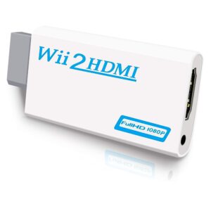 xahpower wii to hdmi converter, wii hdmi adapter 1080p for full hd device with 3,5mm audio jack&hdmi output compatible with nintendo wii, wii u, hdtv, monitor-supports all wii display modes 720p