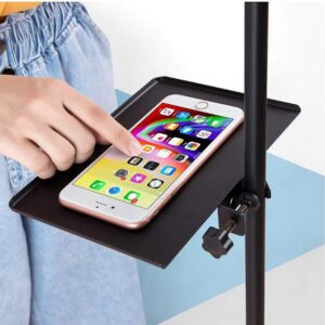 ZBY Microphone Stand Tray, Clamp-On Rack Tray,Music Stand for Music Sheet,Clamp Compatible with Most Microphones Stands for Live Streaming,Karaoke, Recording, size:7.9x8.7in (Stand NOT Included)