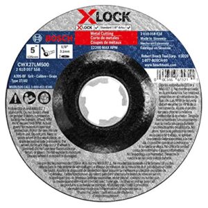 bosch cwx27lm500 5 in. x 1/8 in. x-lock metal cutting abrasive wheel 30 grit compatible with 7/8 in. arbor type 27a (iso 42) for applications in metal cutting