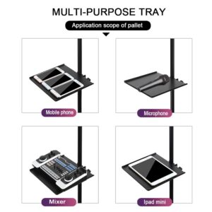 ZBY Microphone Stand Tray, Clamp-On Rack Tray,Music Stand for Music Sheet,Clamp Compatible with Most Microphones Stands for Live Streaming,Karaoke, Recording, size:7.9x8.7in (Stand NOT Included)