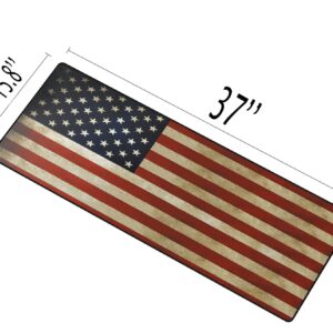 Gun Cleaning Mat Rifle Large 37" x 15.8" of American Flag - Non Slip Backed Waterproof and Oil Resistant with Stitched Edges（ 37" x 15.8"）