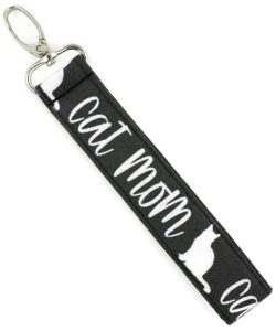 cat mom keychain for women - gift idea for cat lovers - crazy cat lady key fob