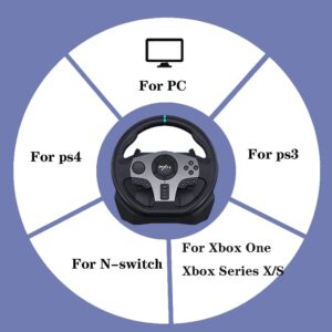 PXN V9 Gaming Steering Wheel With Pedals and Shifter 270/900° Dual-Motor Feedback Driving gaming Racing Wheel for PC,PS4,PS3,Xbox One, Xbox Series X/S,N-Switch