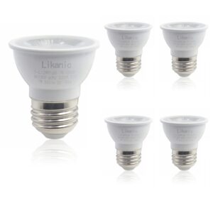 likanic par16 led bulbs,7w(50w eqv.) 500lm e26 medium base dimmable spotlight, 35°beam angle 3000k warm white, mr16 reflector bulbs 5 pack,t-l12mr16d-7w-cb