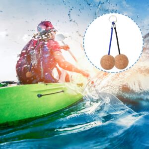 QKURT 4 PCS Floating Cork Ball Keyrings, 53mm Wooden Float Key Ring Lightweight Key Float Water Sport Accessories for Surfing Swimming Diving Fishing Sailing Boat