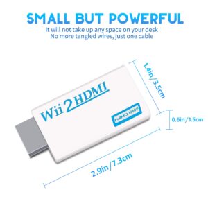 Xahpower Wii to HDMI Converter, Wii HDMI Adapter 1080P for Full HD Device with 3,5mm Audio Jack&HDMI Output Compatible with Nintendo Wii, Wii U, HDTV, Monitor-Supports All Wii Display Modes 720P