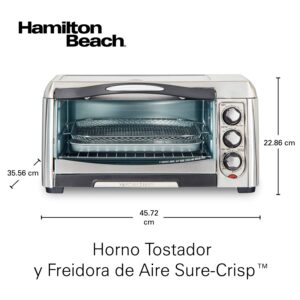 Hamilton Beach 31323 Sure-Crisp Air Fry Fryer Toaster Oven, 6 Slice Capacity, Stainless Steel (Renewed)